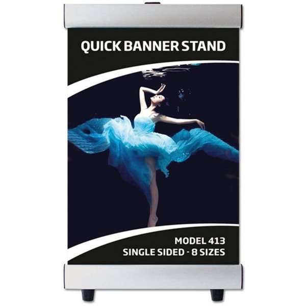 Quick Banner Stand Enkeltsidet - (B0) 100x140cm - Sølv - Køb nu