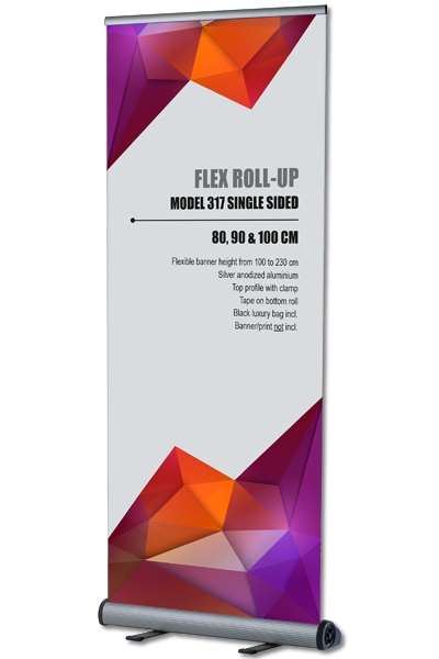 Flex Roll-up, enkelt 80x100-230cm alu - med taske