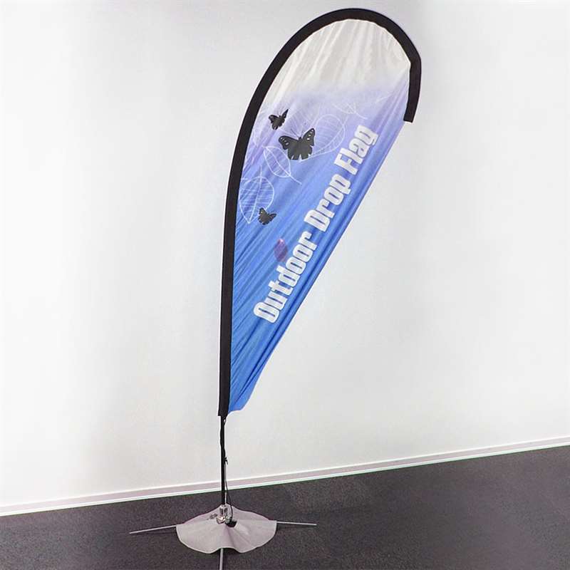 Beachflag, Outdoor Drop Flag, Large inkl. flag og Sort flag base