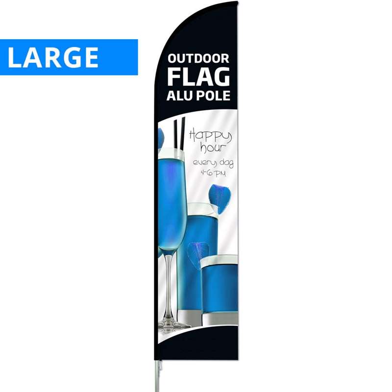 Beachflag, Outdoor Bow Flag, alu pole, Large (uden fod og flag)