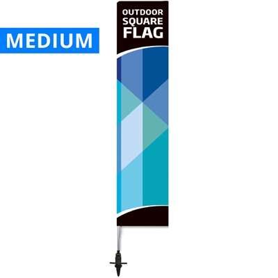 Beachflag, Outdoor Square Flag, Medium, inkl. stang, flag og Screw-fod ...