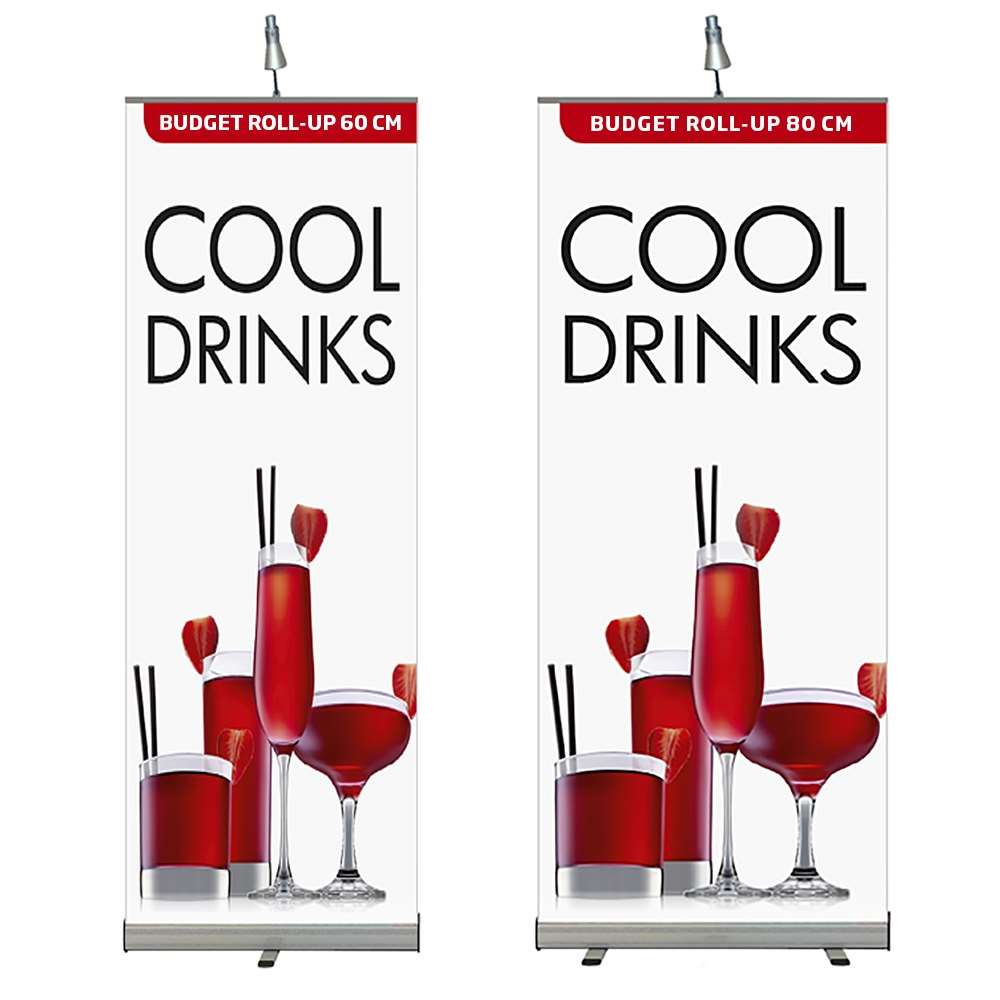 Budget Roll-up kassette, enkeltsidet, alu/sølv | Displaylager.dk